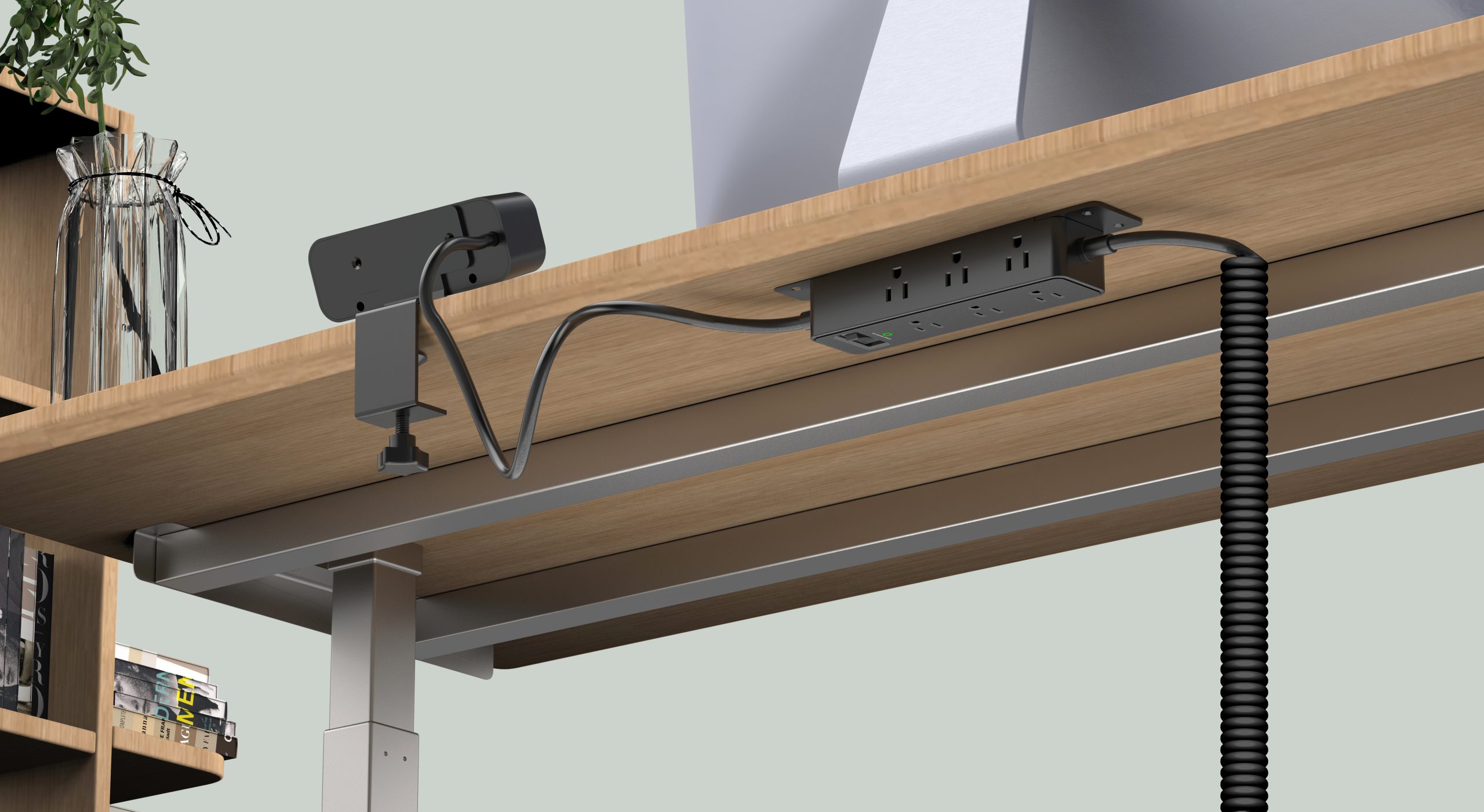 Clamp Mount Desktop 2 Outlet & 9 Outlet Under Desk Power Strip - Tonghua